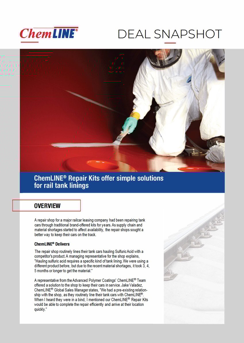 ChemLINE ® Rail Tank Linings | Advanced Polymer Coatings